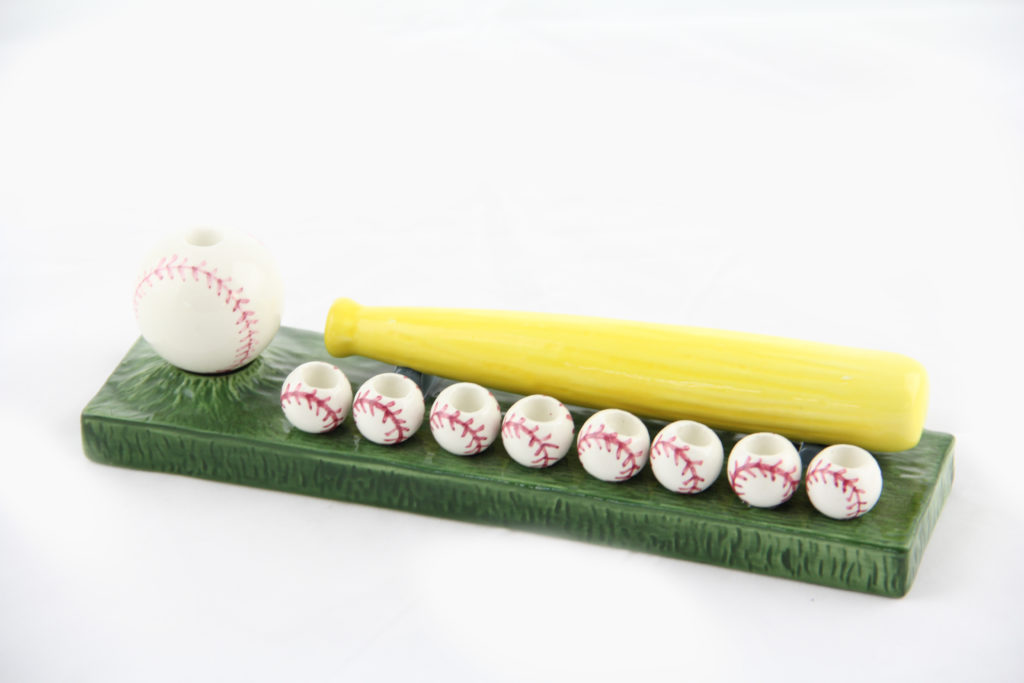 Baseball Menorah | Landau Gift Shop Online Synagogue Judaica Gift Shop